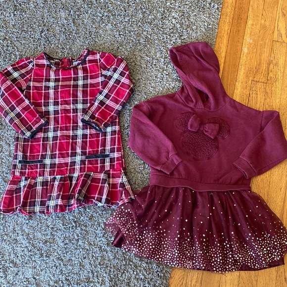 GAP | Dresses | Little Girl Long Sleeve Burgundy And Red Winter Dress ...